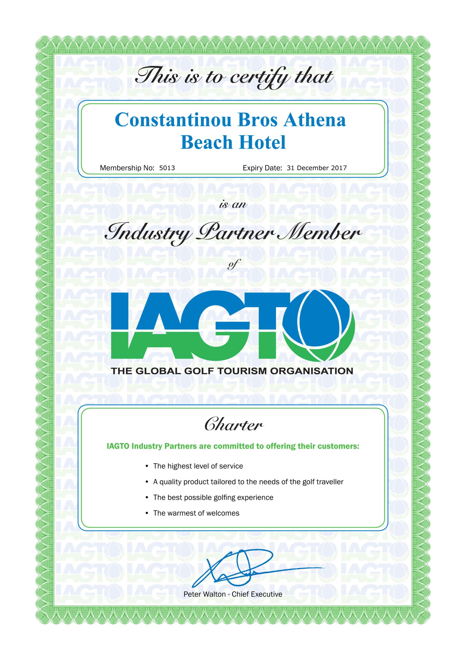 Athena Beach Hotel - Certified Member of IAGTO - Constantinou Bros Hotels