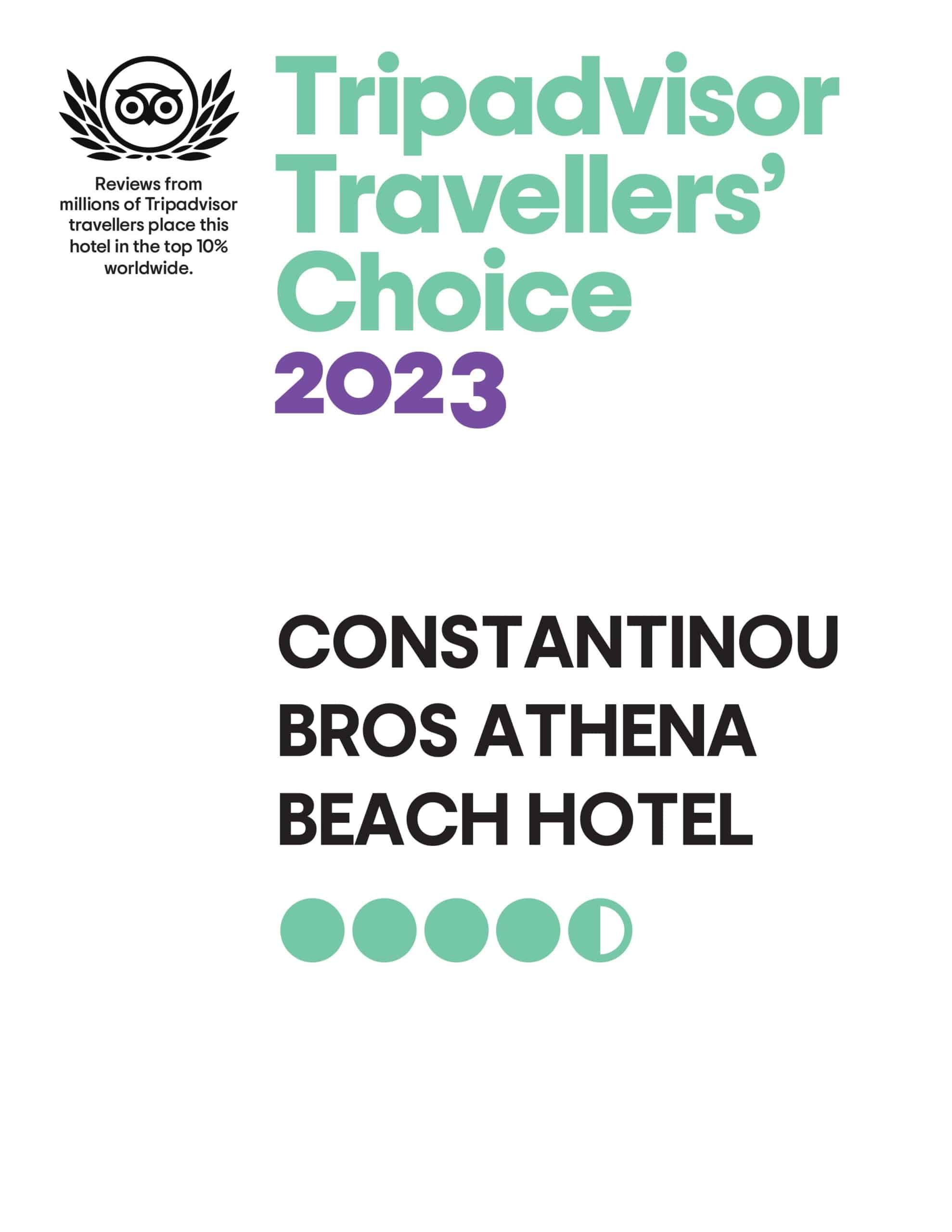 2023 TripAdvisor Travellers' Choice Awards - Constantinou Bros Hotels